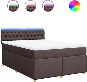 Box spring postel s matrací tmavě hnědá 140x190 cm textil 3288985