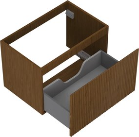 Mexen Rivel, koupelnová skříňka 70 cm, 1 zásuvka, drážkovaná, ořech, 91A20-07047-1-BF86