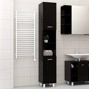 vidaXL Koupelnová skříňka 30 x 30 x 179 cm dřevotříska [802627] Barva: Černá