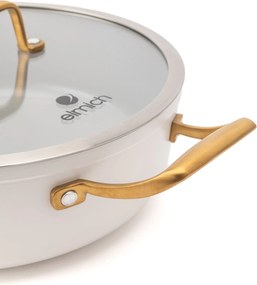 Elmich Nepřilnavá keramická hluboká pánev Zen Ø 28 cm - krémovo zlatá