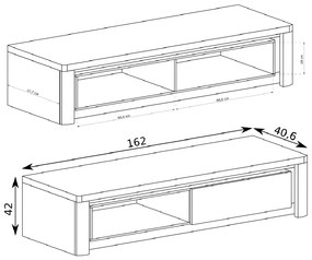 Obývací stěna LIVINIO | 5 dílů | 232,5 cm + 144 cm + 110x63 cm | sestava B | V CENĚ LED LIŠTY | ribbeck/bílá lesk