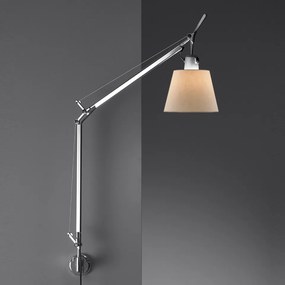 Artemide 0947010A + A025150 Tolomeo Basculante 180 Parette, nástěnná lampa do svorkovnice s vypínačem, pergamenové stínítko, 1x46W E27, max. výška 111,7cm