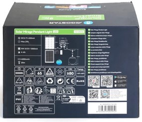 Aigostar-LED RGBW Solární lustr MESH 20W/3,7V 4000 mAh 2700K-6500K IP65 pr. 15 cm