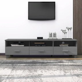 TV stolek HAMAR tmavě šedý 158 x 40 x 40 cm masivní borovice 340474
