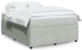 Box spring postel s matrací světle šedá 160x200 cm samet 3285650