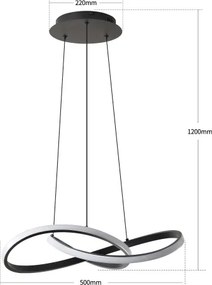 Brilagi - LED Stmívat. lustr na lanku INFINITY LED/55W/230V 50x50 cm černá + DO