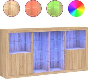 Příborník s LED osvětlením dub sonoma 202 x 37 x 100 cm 3209186