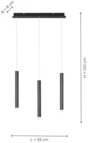 Leuchten Direkt 15203-18 - LED Lustr na lanku 3xLED/4,8W/230V černá