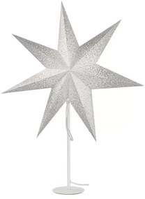 LED vánoční papírová hvězda Emos se stojánkem 45 cm vnitřní / bílá / stříbrná