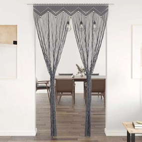 Macramé závěs antracitový 140 x 240 cm bavlna 323992