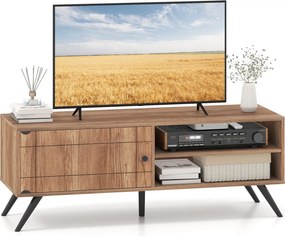 Costway TV skříňka TV se skříňkou a 2 otevřené přihrádky TV – 120 × 40 × 44,5 cm