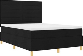 Postel s boxspringem s matrací s čelo Černá 140 x 190 cm textil 3339541
