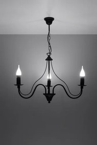Lustr SOLLUX Minerwa 3 E14 3x40W bez zdroje SL.0217 černá