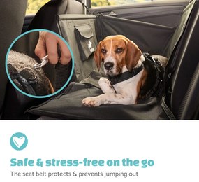 Rocky, autosedačka pro psy, polyester, bezpečnostní pás, skládací, flexibilní