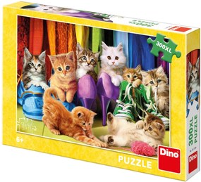 DINO Puzzle XL Barevná koťátka 300 dílků 47x33cm skládačka dn472396