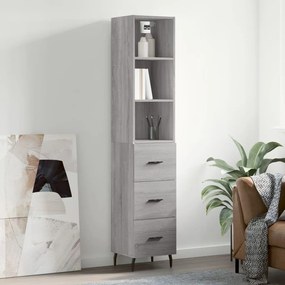 vidaXL Skříň highboard 34,5 x 34 x 180 cm kompozitní dřevo [3189721] Barva: šedá sonoma