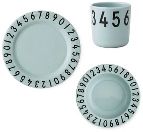 Dětská jídelní sada Numbers zelená – set 3 ks Design Letters