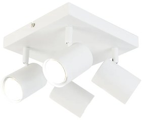 Chytré stropní svítidlo bílé čtvercové vč.4 Wifi GU10 - Jeana