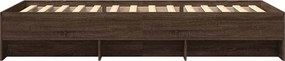 Rám postele bez matrace hnědý dub 90 x 200 cm kompozitní dřevo 3295680