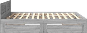 Rám postele s čelem šedý sonoma 180 x 200 cm kompozitní dřevo 3295546