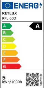 RETLUX RFL 603 Filament A60 E27 5.2W / 1100 lm / 3000K - teplá bílá /