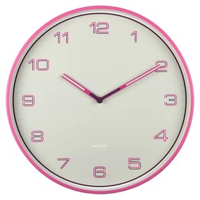 Karlsson 6013BP designové nástěnné hodiny růžová, pr.  40 cm