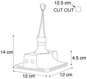 Sada 6 zapuštěných bodových světel bílá 12 cm kulatá - Gypsy Stucco