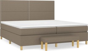Box spring postel s matrací taupe 200x200 cm textil 3137105