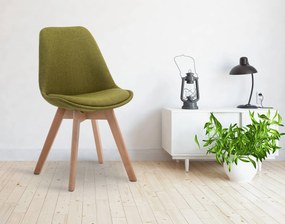 Konferenční židle Borneo V2 přírodní konstrukce látka – zelená