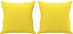 2místná pohovka s polštáři světle žlutá 140 cm textil 3200914