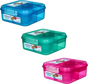 Krabička na svačinu/oběd, 6 přihrádek SISTEMA 1,25l - mix barev Barva krabiček SISTEMA: Zelená