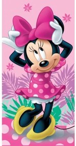 Jerry Fabrics - Plážová bavlněná osuška Minnie Mouse / Disney / 140 x 70 cm