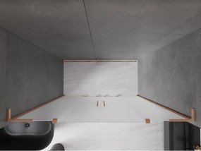 Mexen Velar L Duo, posuvné sprchové dveře do otvoru 200 cm, 8mm sklo námraza, měděná matná, 871-200-003-32-65