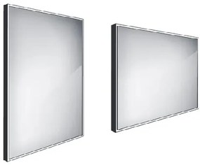Nimco Zrcadla - Zrcadlo s LED osvětlením, 600x800 mm, hliník/černá ZPC 13002-90
