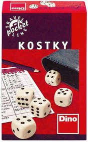 DINO Hra Kostky cestovní set 6ks s kelímkem a bločkem *SPOLEČENSKÉ HRY* dn621206