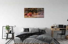Obraz na skle Dary vánoční strom 100x50 cm