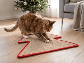 Vánoční škrábací podložka pro kočky FESTIVE PAWS 60×50 cm