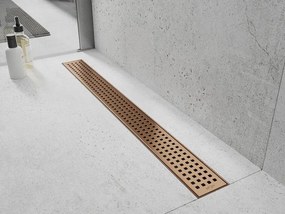 Mexen Flat, lineární podlahový žlab 50 cm, M08, měděná matná, 1C25050-15