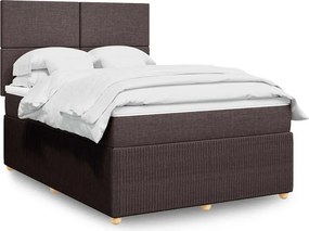Box spring postel s matrací tmavě hnědá 140x190 cm textil 3294347
