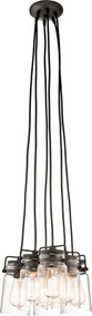 Lustr nad stůl Elstead Brinley 6x E27 retro bronz