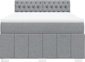 Box spring postel s matrací světle šedá 140 x 190 cm textil 3289370