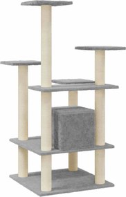 Škrabadlo pro kočky se sisalovými sloupky světle šedé 110 cm 171480