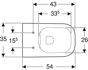 Geberit Smyle Square Závěsné WC Rimfree 500.208.01.1