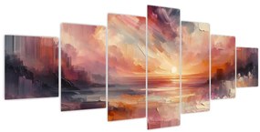 Obraz - Malované červánky (210x100 cm)