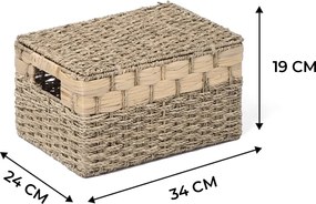 Massivo.cz Pletené košíky s víkem z mořské trávy (3v1 - produkt 7)