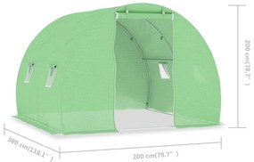 vidaXL Marketos Fóliovník 6 m² 3 x 2 x 2 m