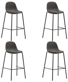 Barové židle 4 ks tmavě šedé textil,  281526