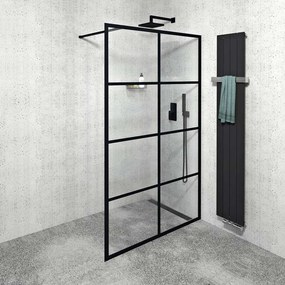 Gelco Cure Black - Sprchová zástěna 140x200 cm, černá mat/čiré sklo CB140