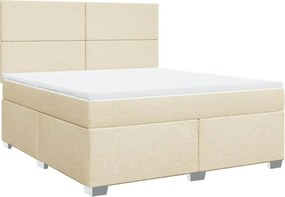Box spring postel s matrací krémová 180x200 cm textil 3290565
