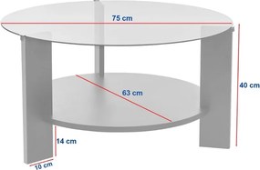 Designový konferenční stolek Eleanora 75 cm vzor ořech